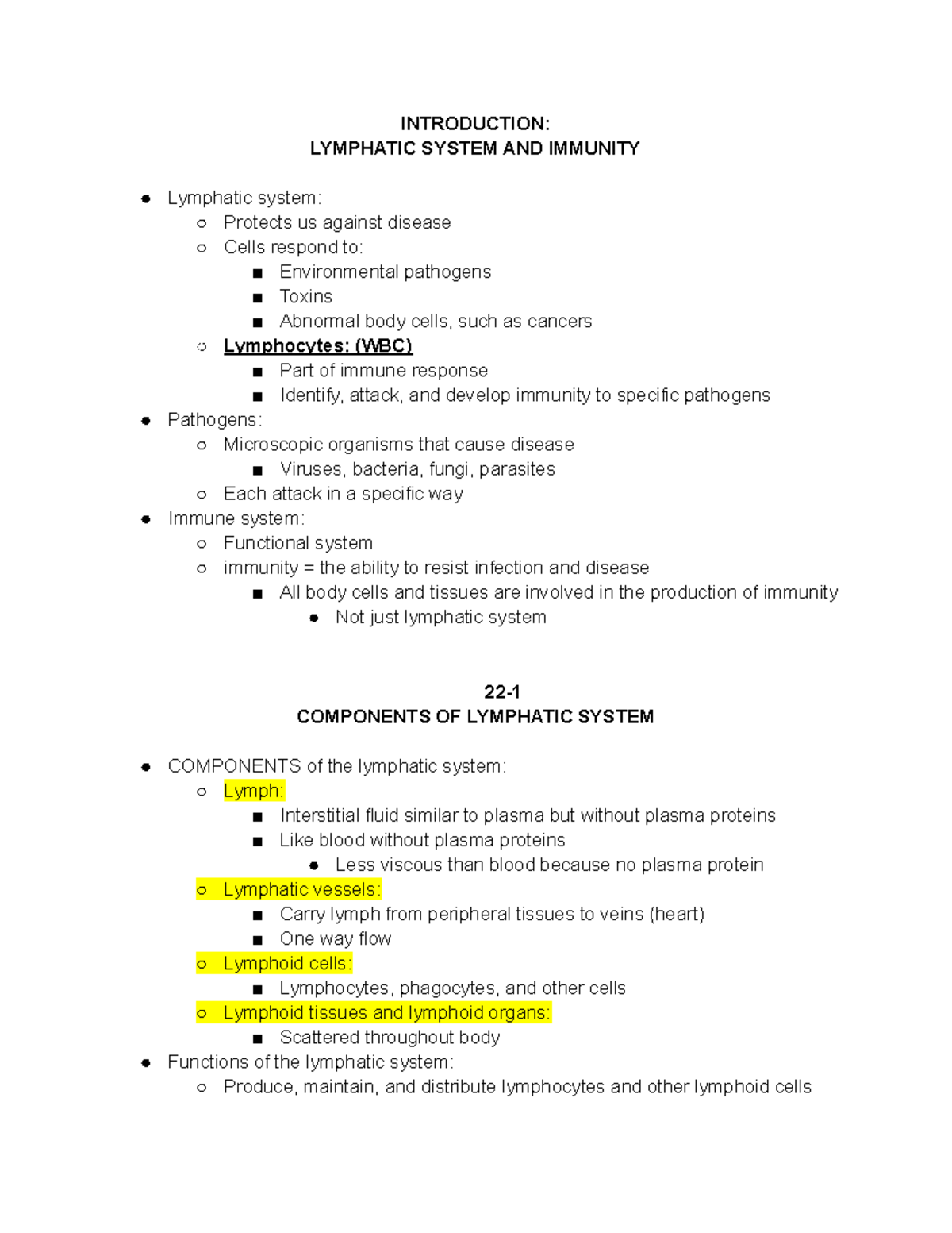 Ap II chapter 22 - INTRODUCTION: LYMPHATIC SYSTEM AND IMMUNITY ...