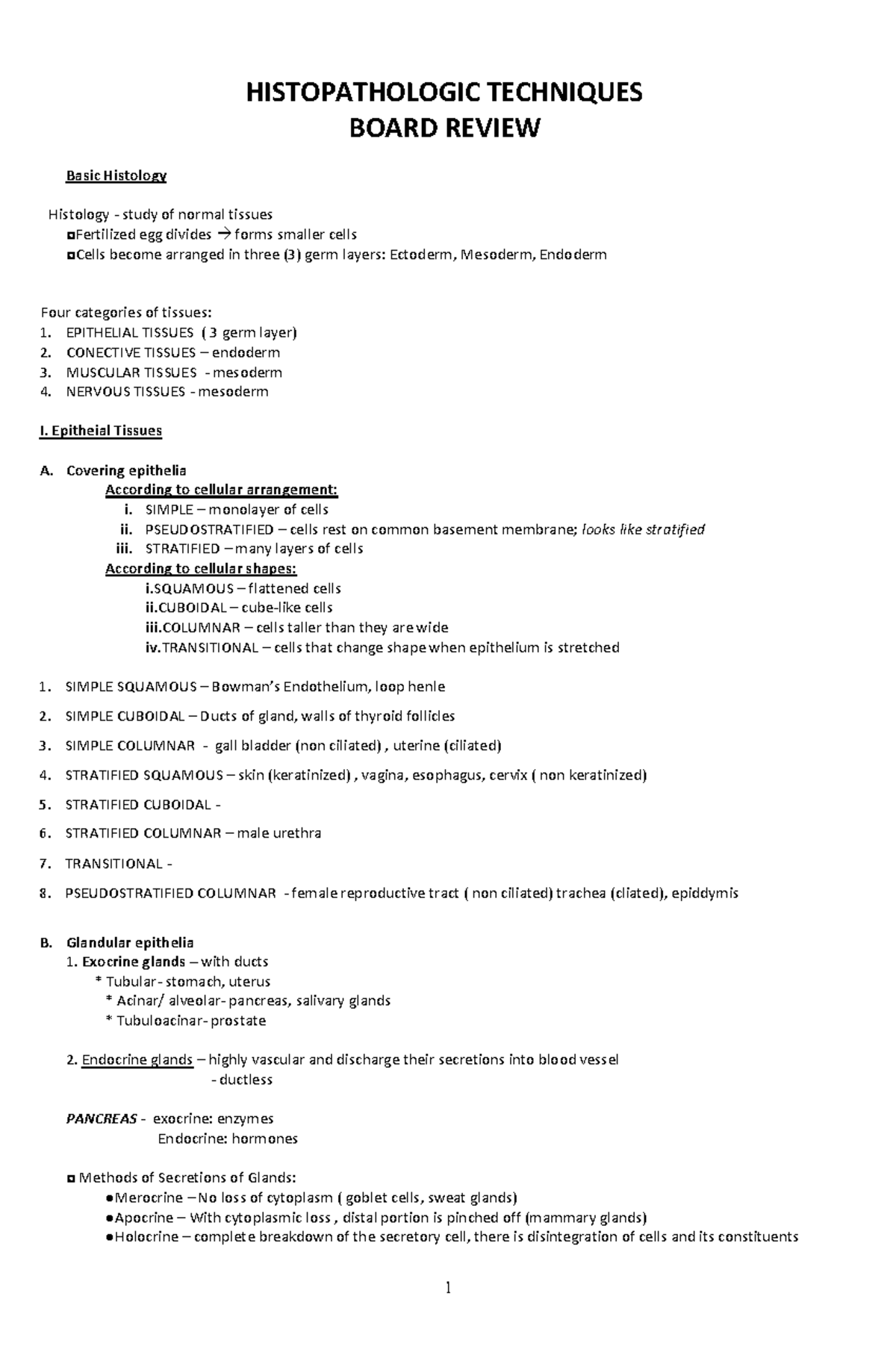 HISTOPATH 101: Essential Histopathologic Techniques Review Notes - Studocu
