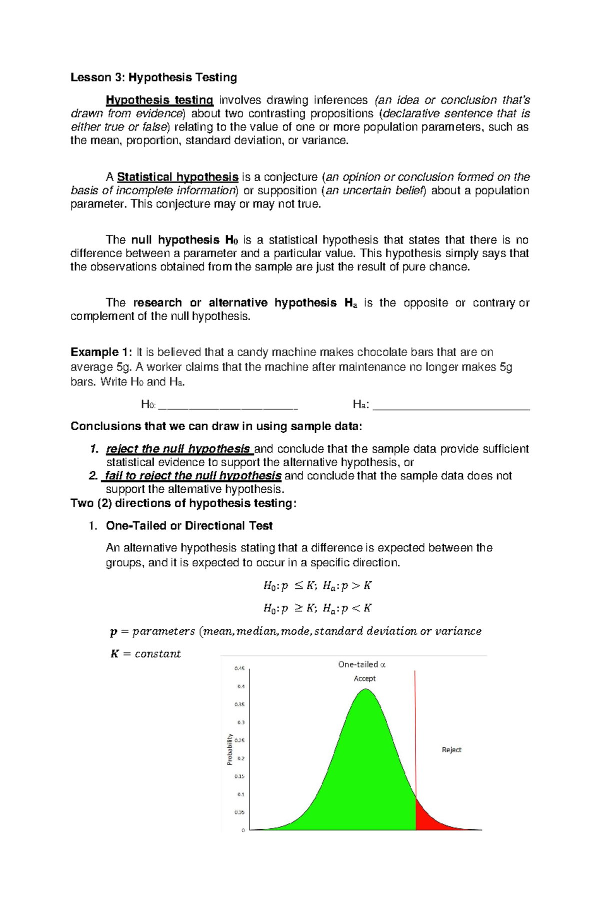 AST-110 Lesson 3: Understanding Hypothesis Testing Concepts - Studocu