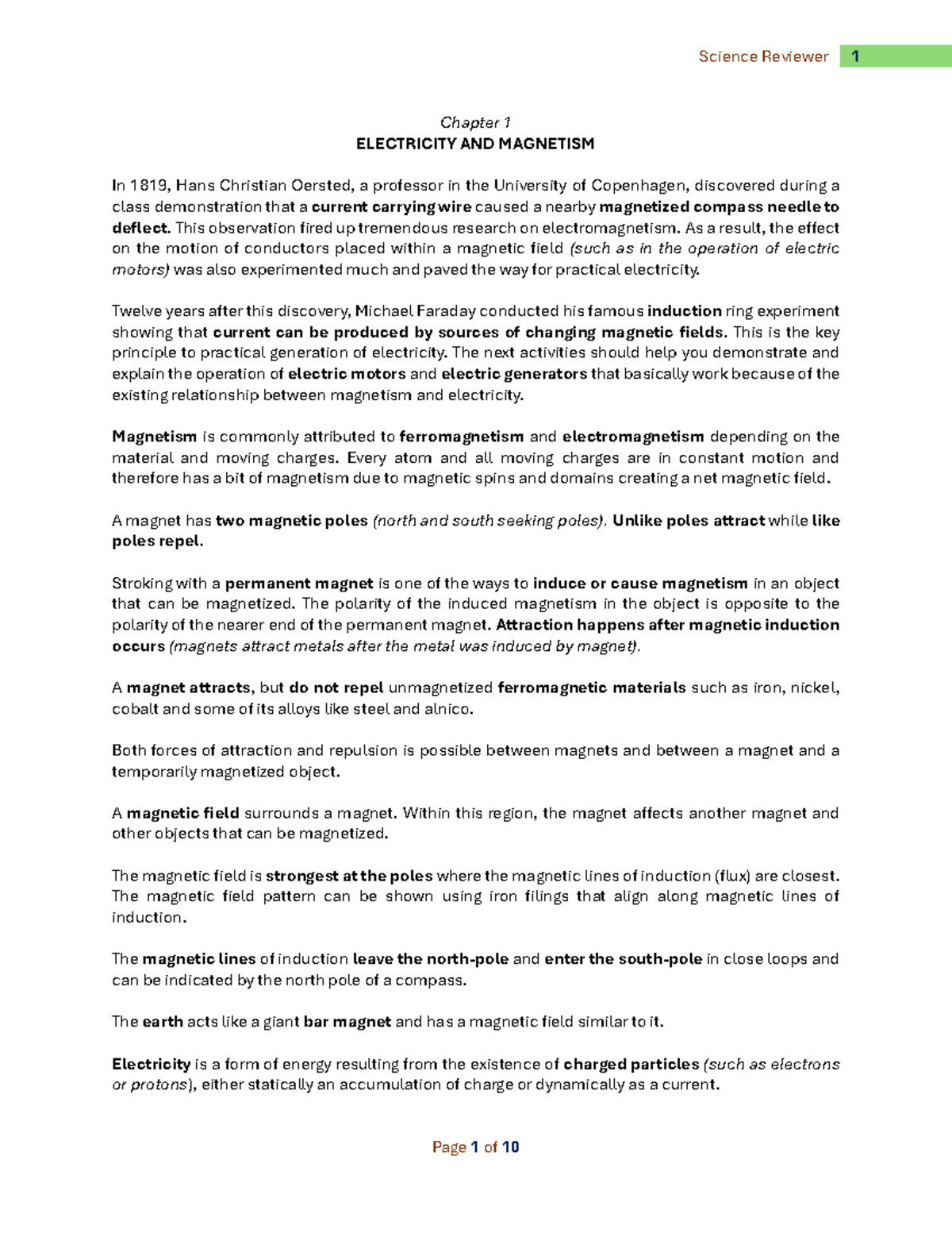 Science Reviewer: 2nd Quarter Test on Electricity, Magnetism & Waves ...