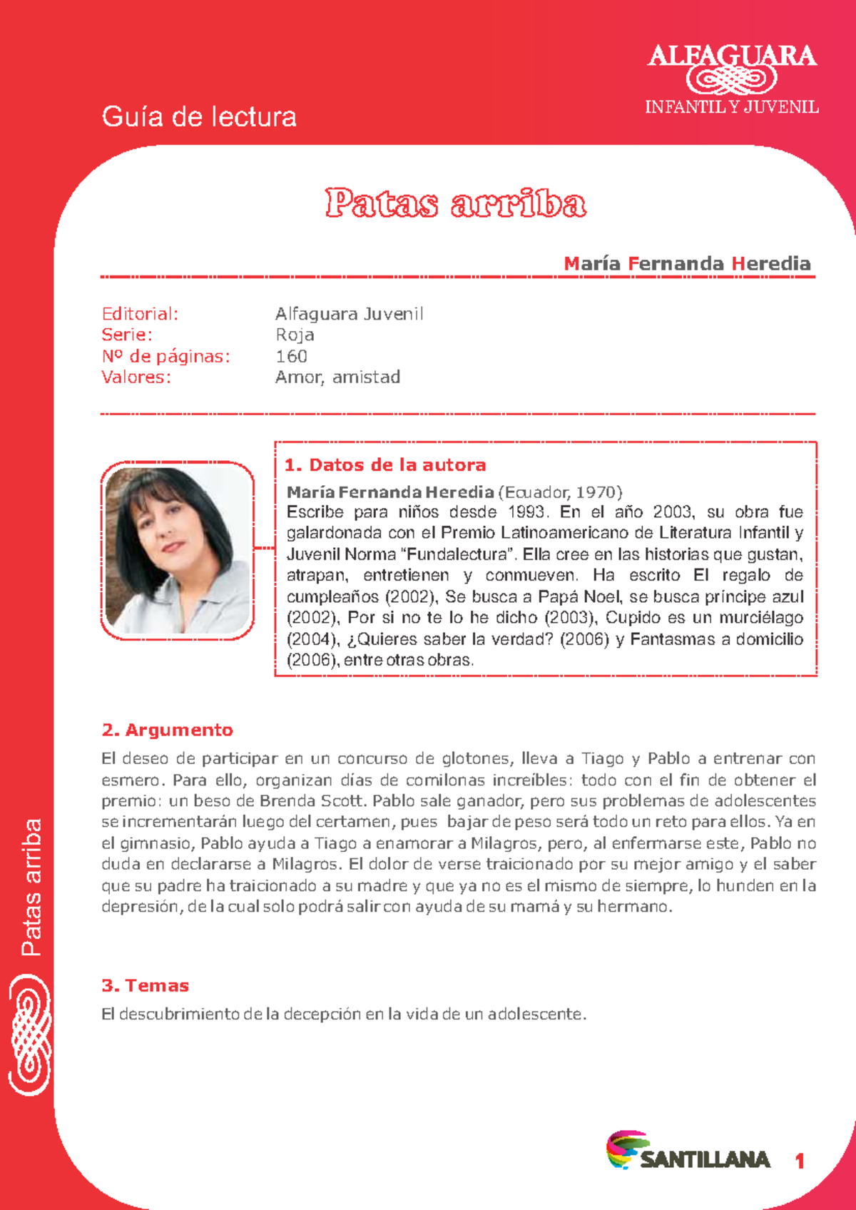 Guía de lectura: Patas Arriba de María Fernanda Heredia (INFANTIL Y ...
