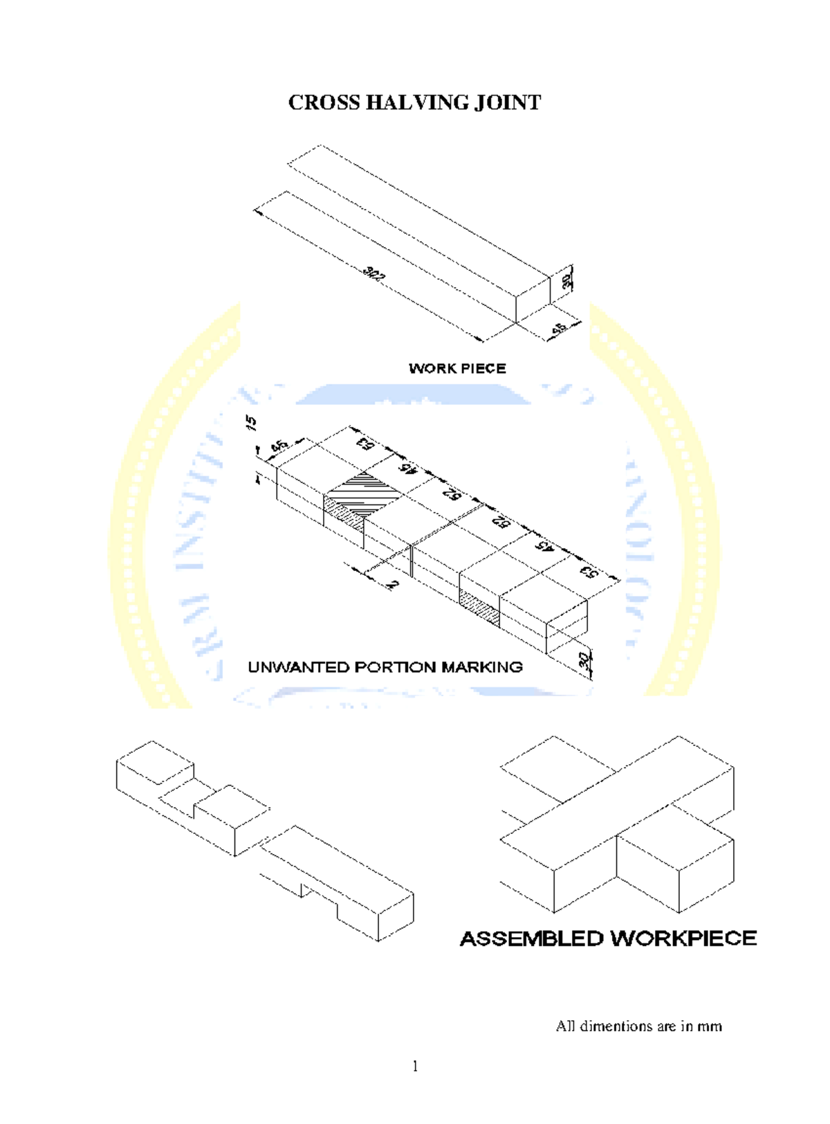 1 Crosshalving joint - CROSS HALVING JOINT All dimentions are in mm ...
