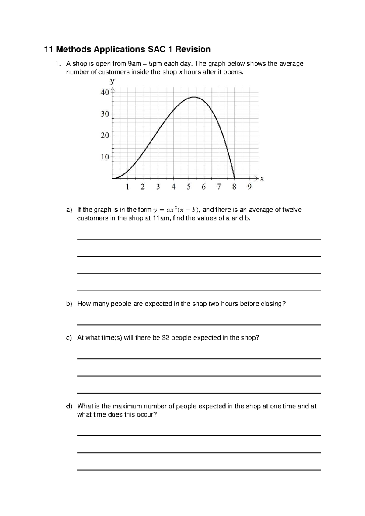 11 Methods Applications SAC 1 Revision Guide - Studocu