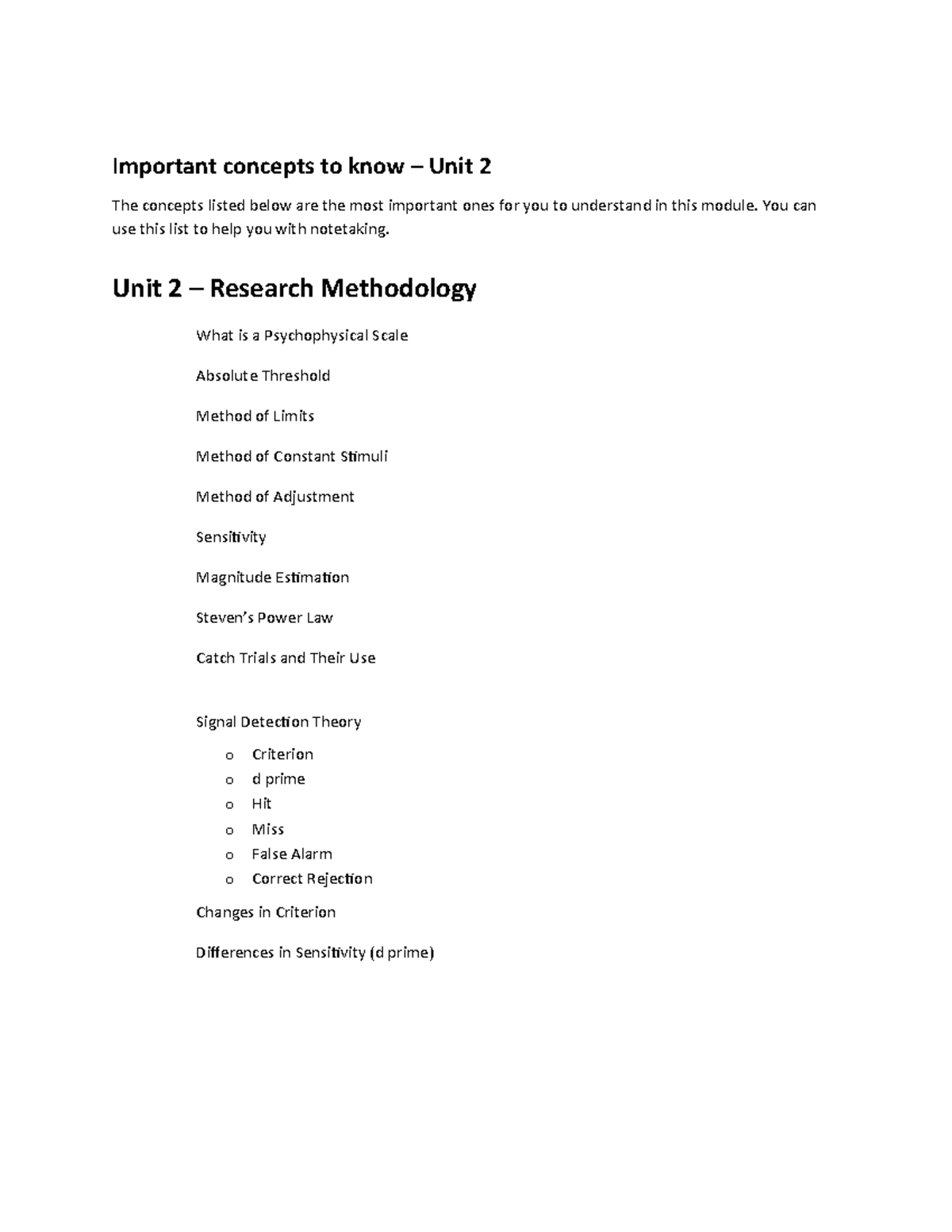 Unit 2 Study Guide - Important concepts to know – Unit 2 The concepts ...