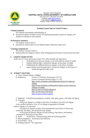 Dlp in modern 1 - 7Es Detailed lesson plan - School Central Bicol State University of ...