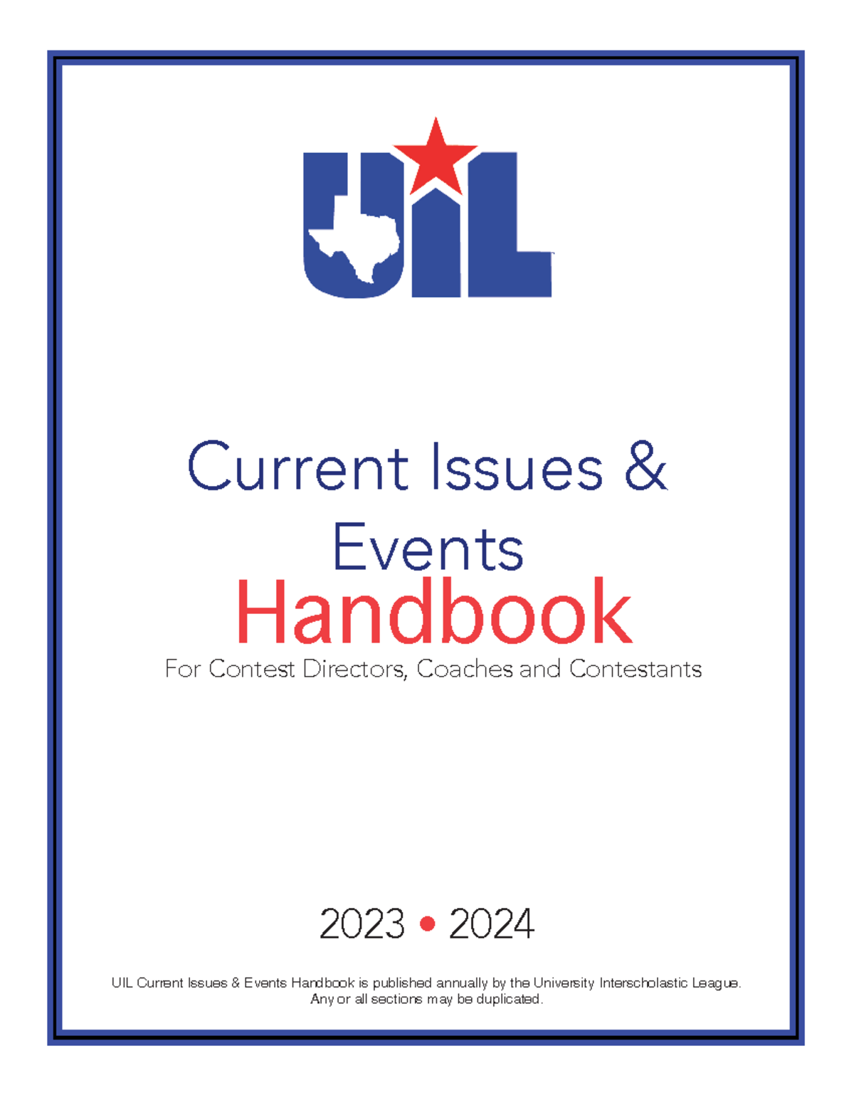 UIL Current Issues & Events Contest Handbook 2023-2024: Complete Guide ...