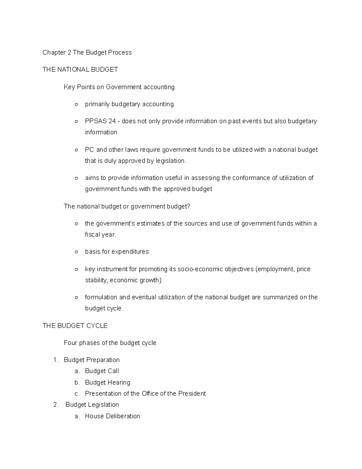 Chapter 2: The Budget Process Overview and Key Points on Budgeting ...