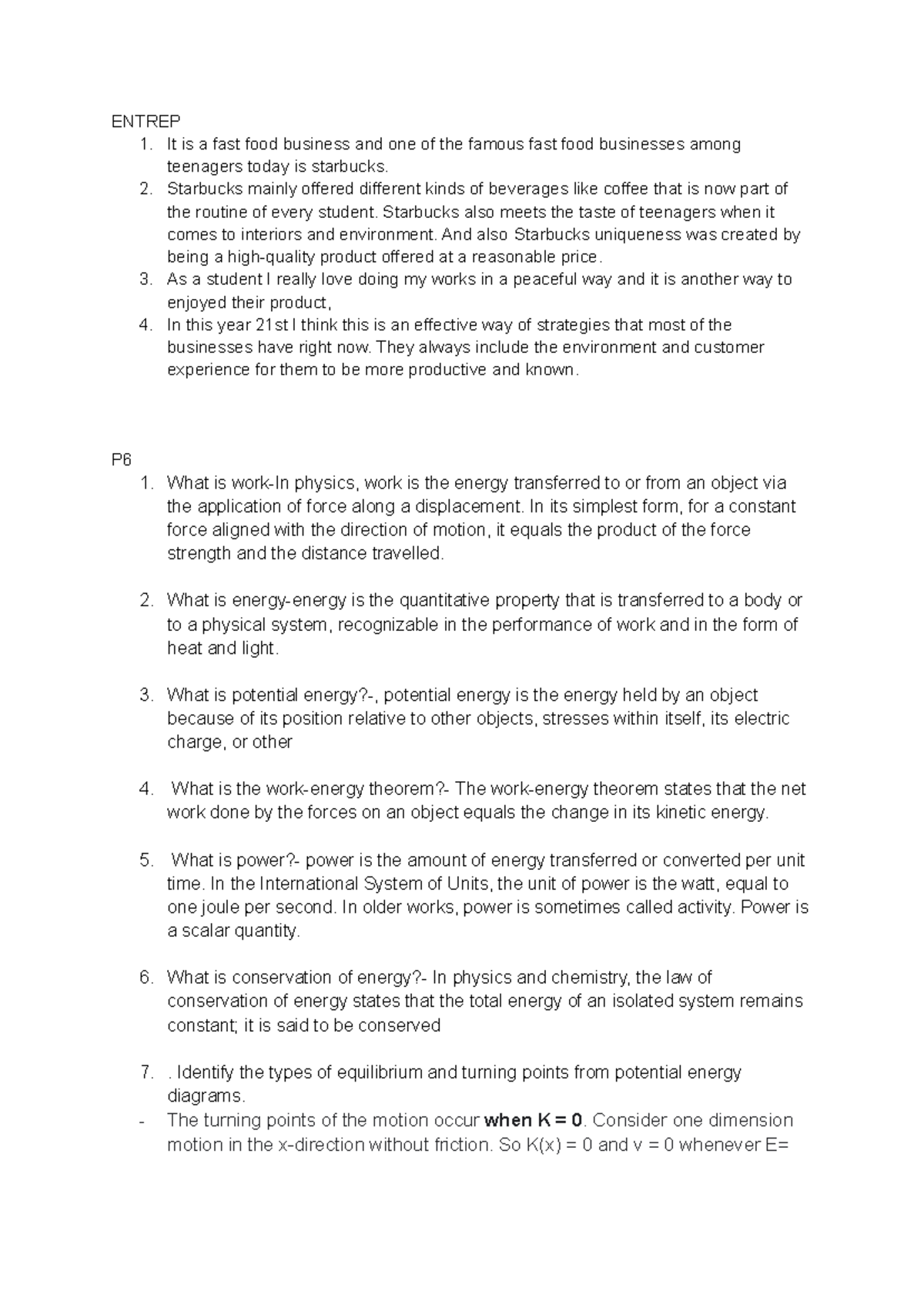 Entrep - Marketing Plan - ENTREP 1. It is a fast food business and one ...