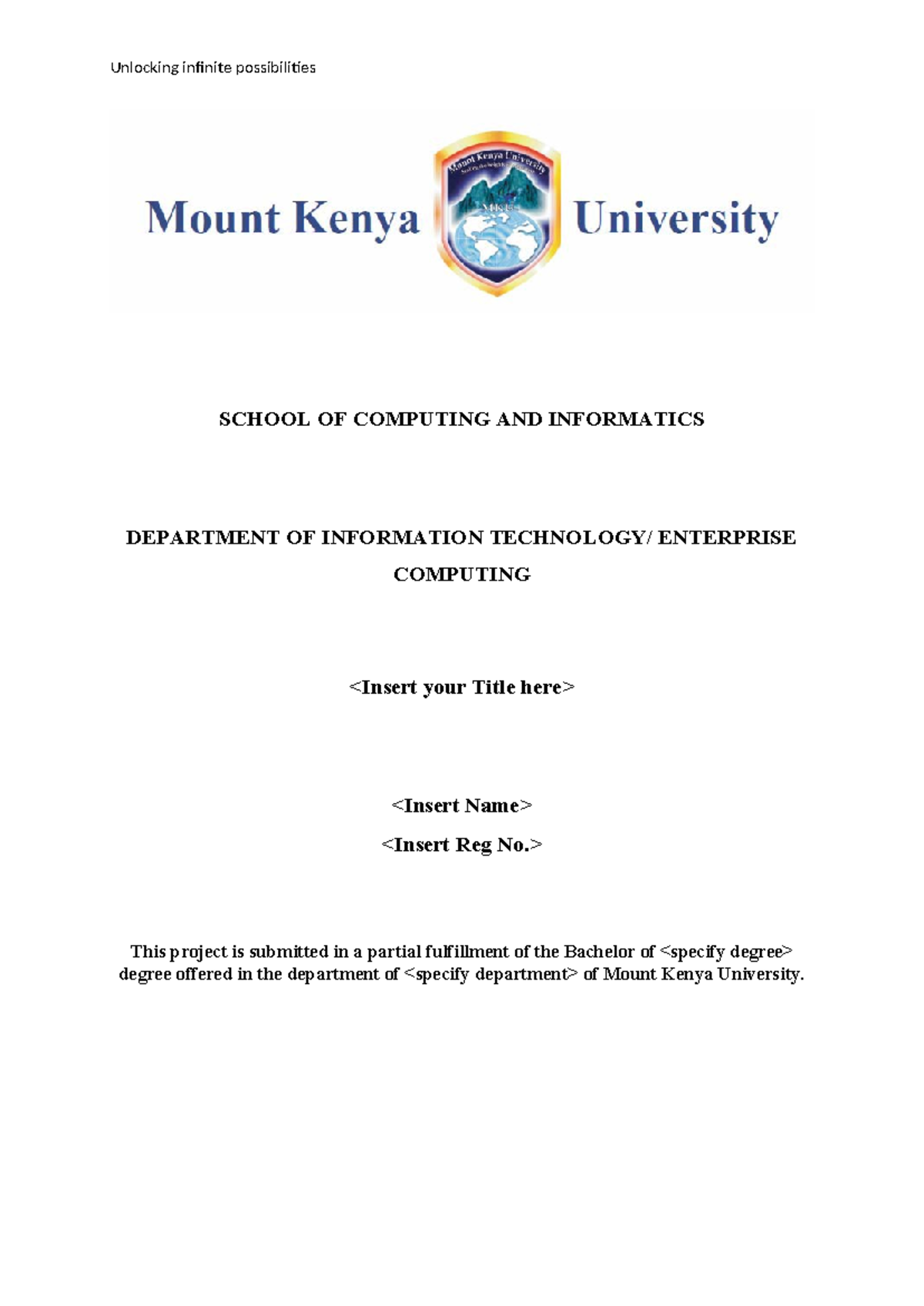 Sample cover page - Bachelors of Science in Information Technology ...