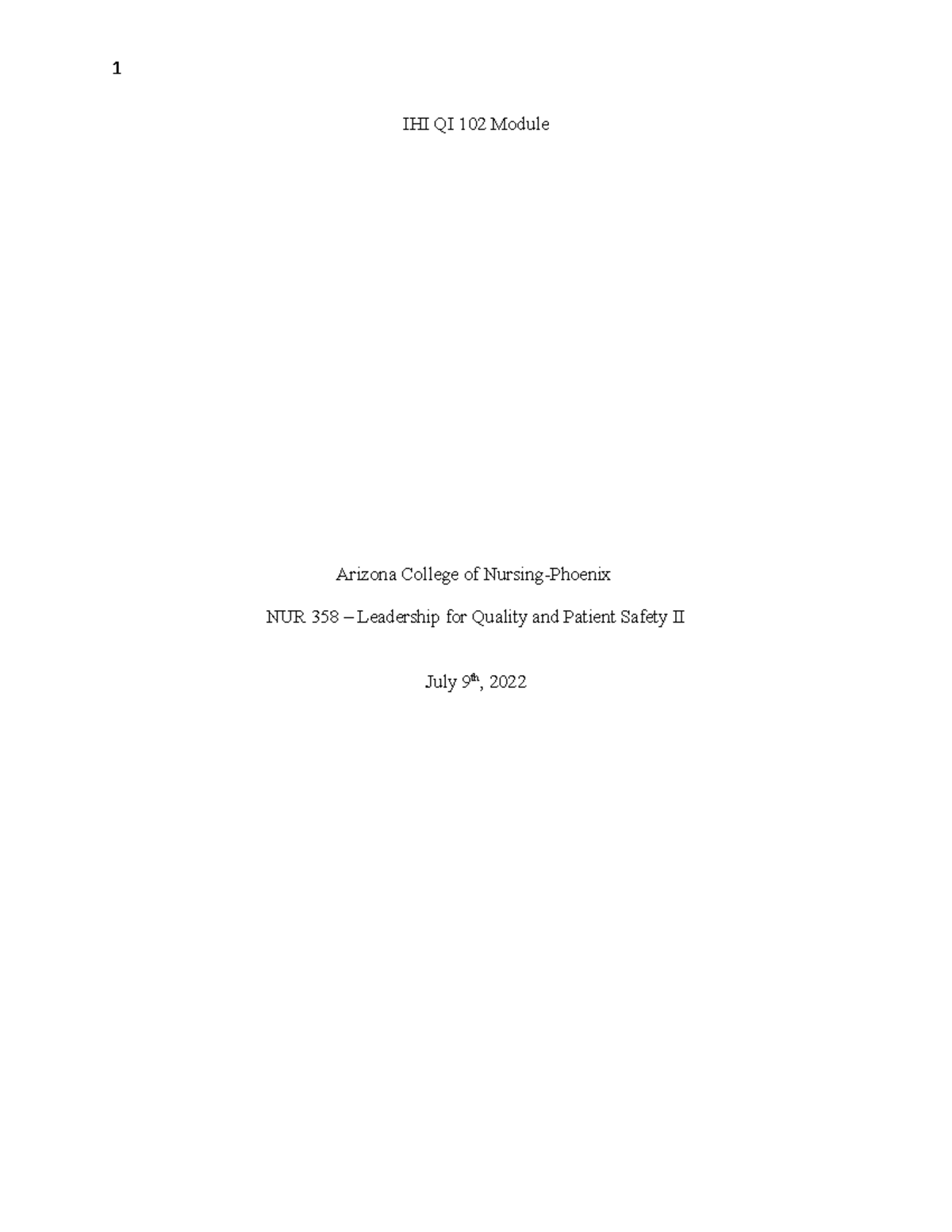 IHI QI 102 Module: Key Insights on Aim Statements & Measurement - Studocu