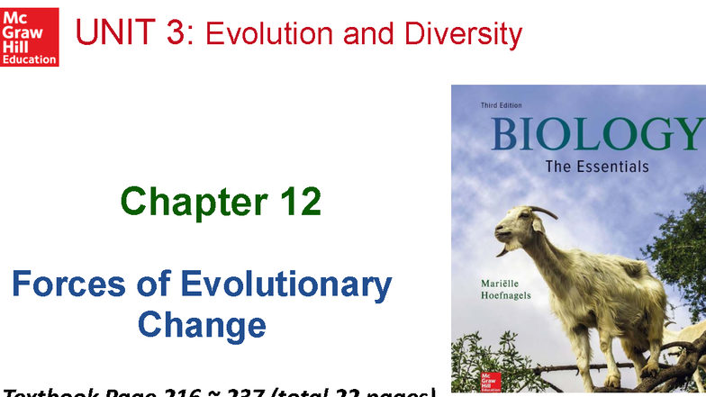 Chapter 12: Forces of Evolutionary Change - Unit 3 Exam Notes - Studocu
