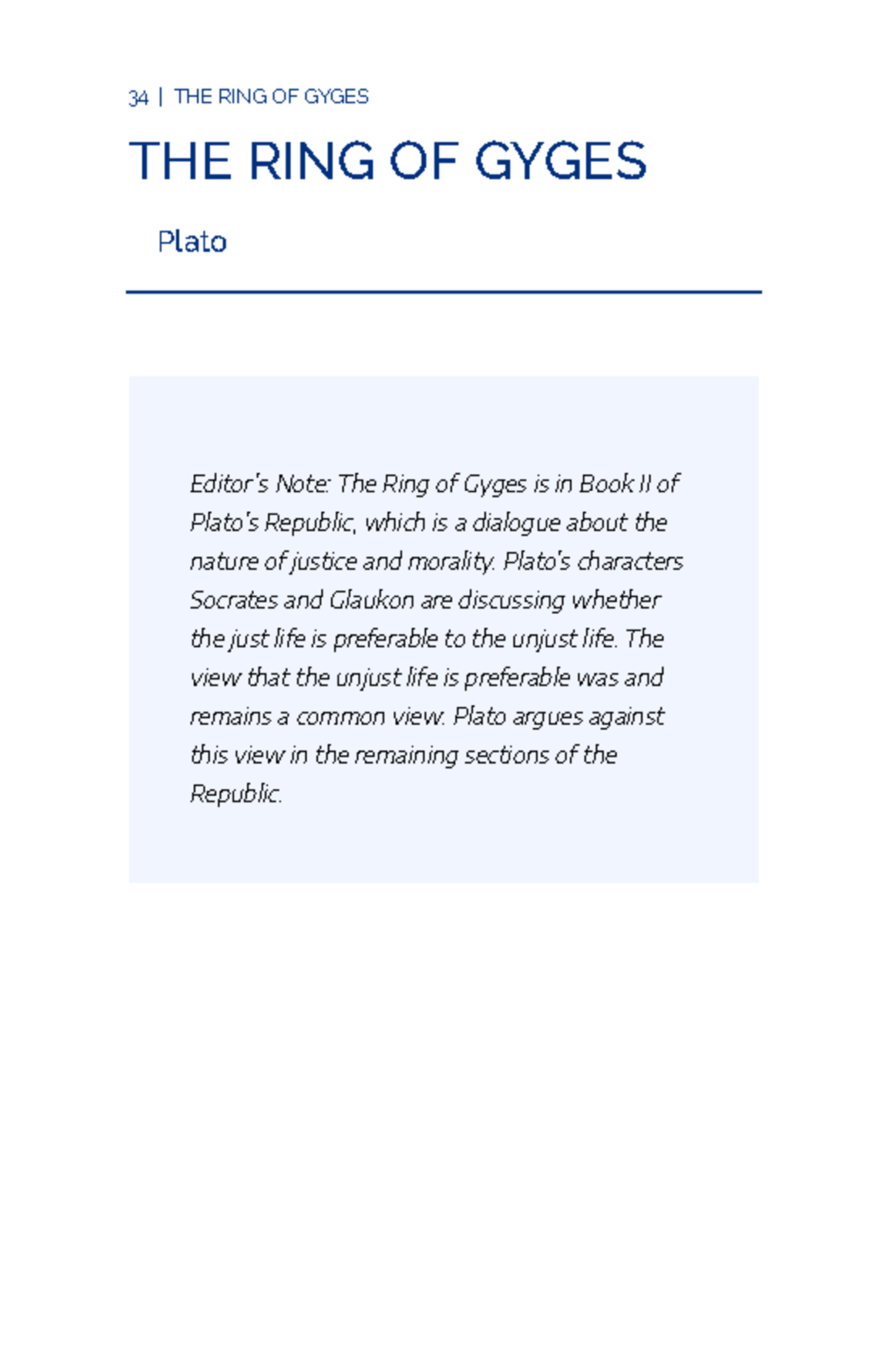 Plato's Republic II: The Ring of Gyges Analysis and Discussion - Studocu