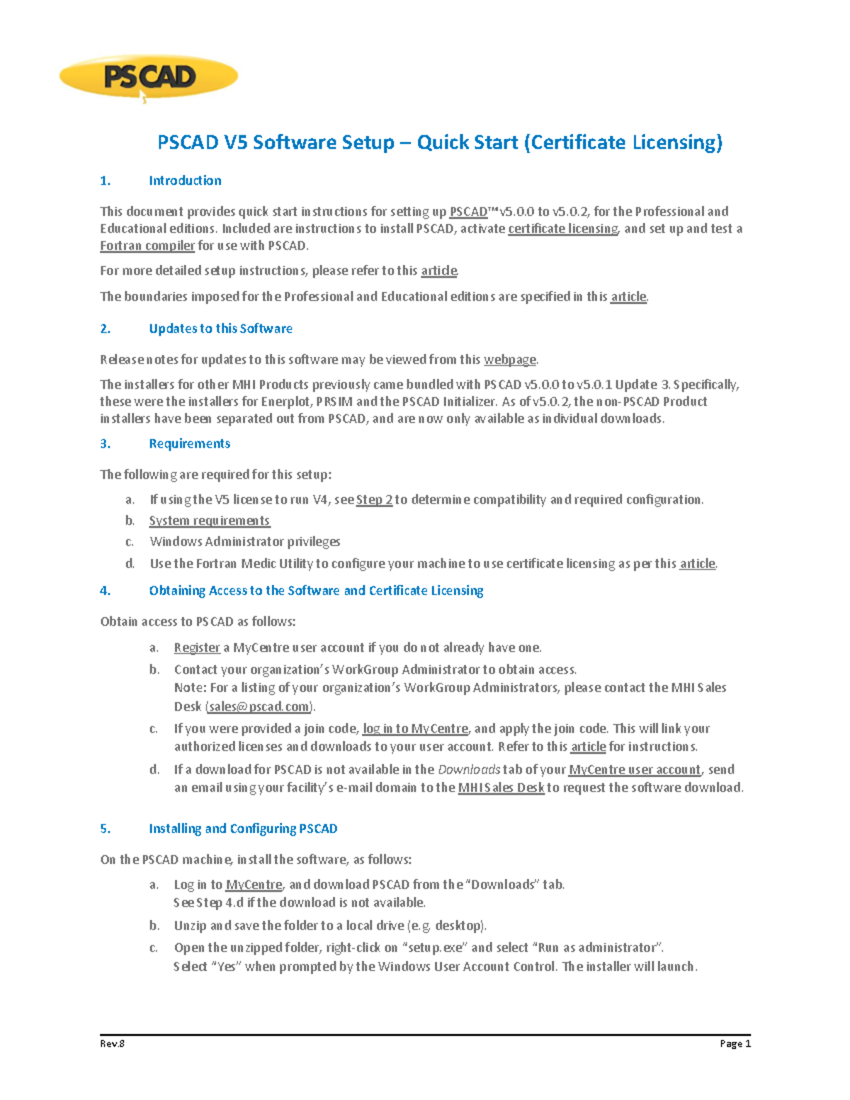PSCAD V5.0 Quick Start Setup Guide for Certificate Licensing - Studocu