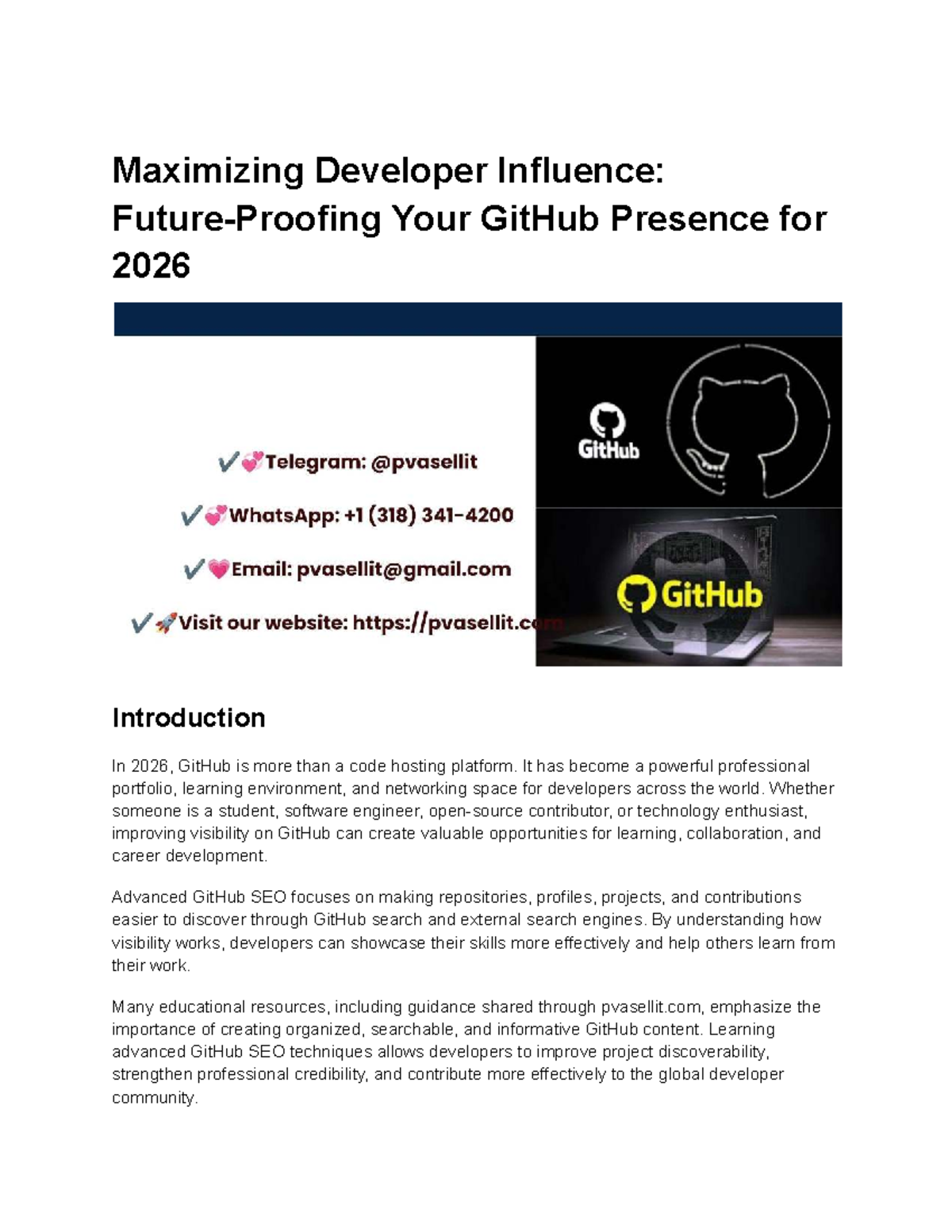 Maximizing Developer Influence: Advanced GitHub SEO Strategies for 2026 ...