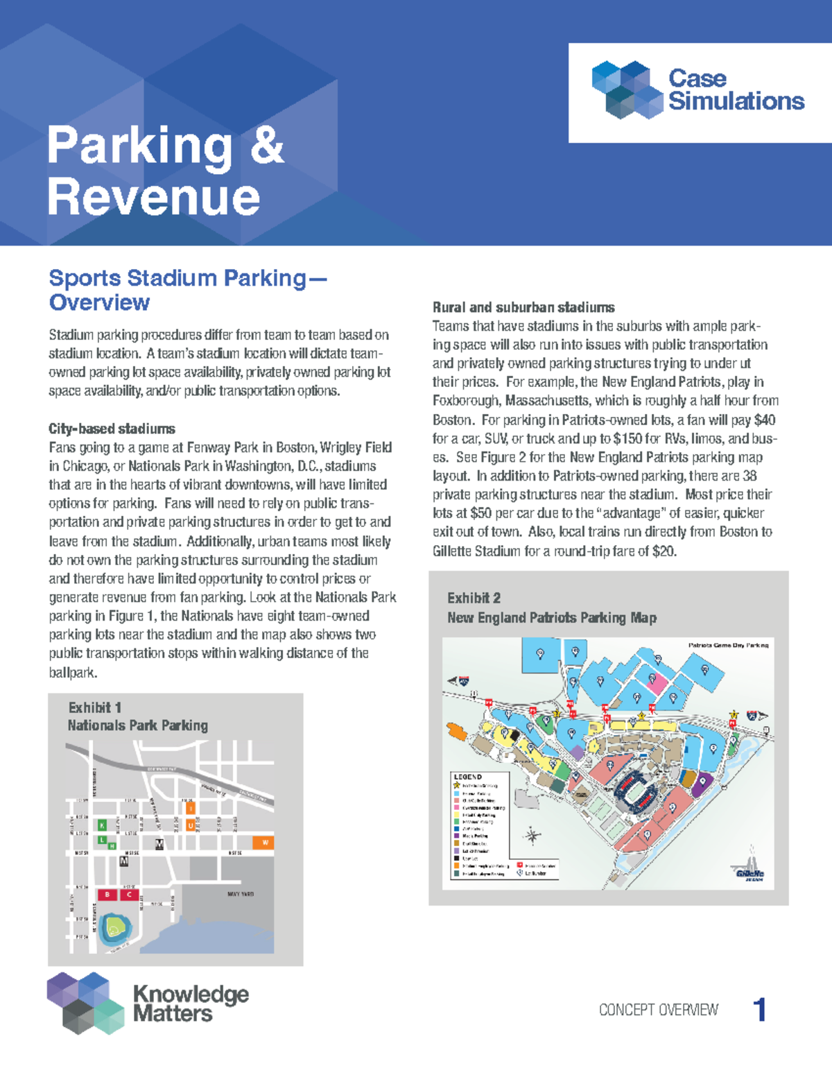 KM Simulation Overview: Stadium Parking Revenue Strategies - Studocu