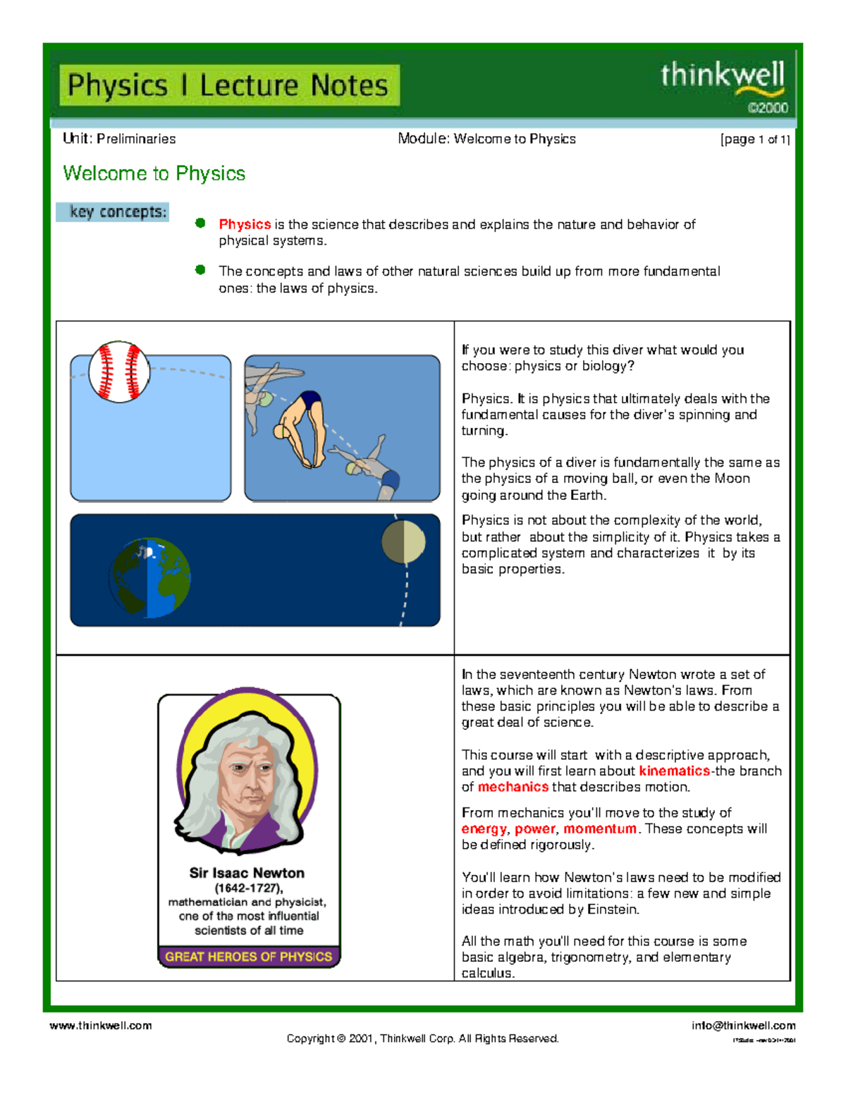 Welcome to Physics: Preliminaries Module Overview and Concepts - Unit ...