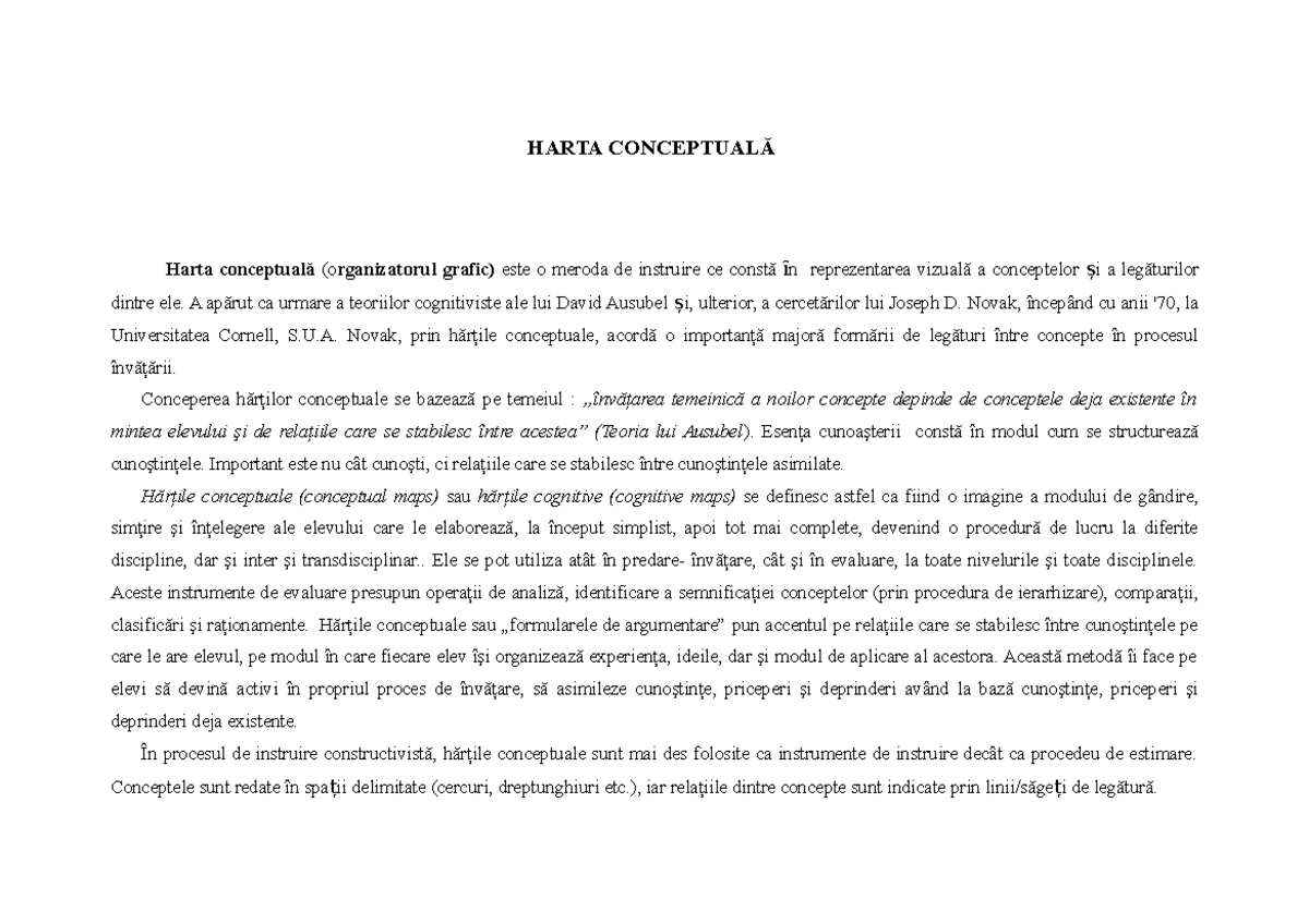 Harta conceptuala stefanwescu - HARTA CONCEPTUALĂ Harta conceptuală ...
