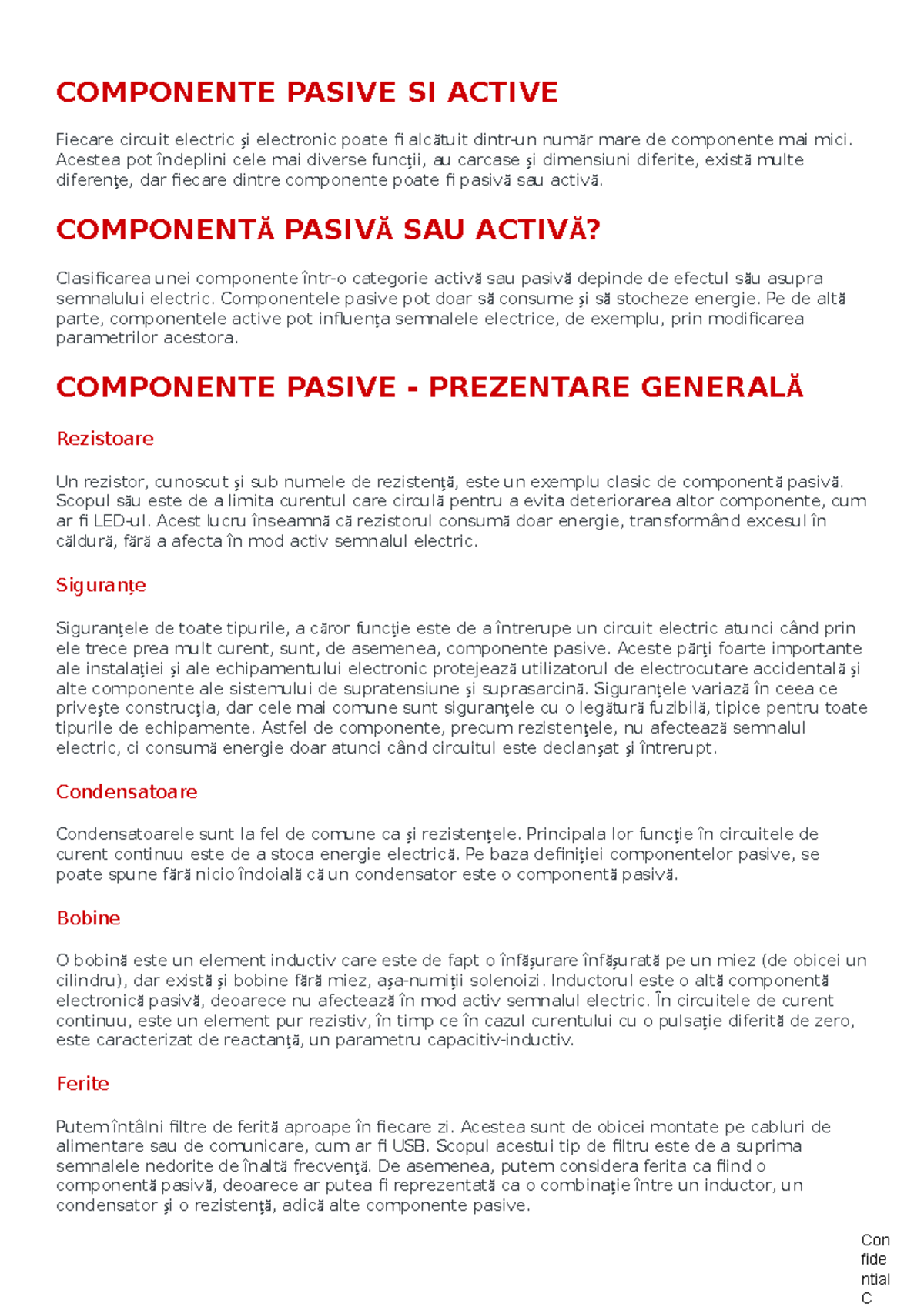 Componente Pasive și Active în Circuitele Electrice - ASDADAS - Studocu