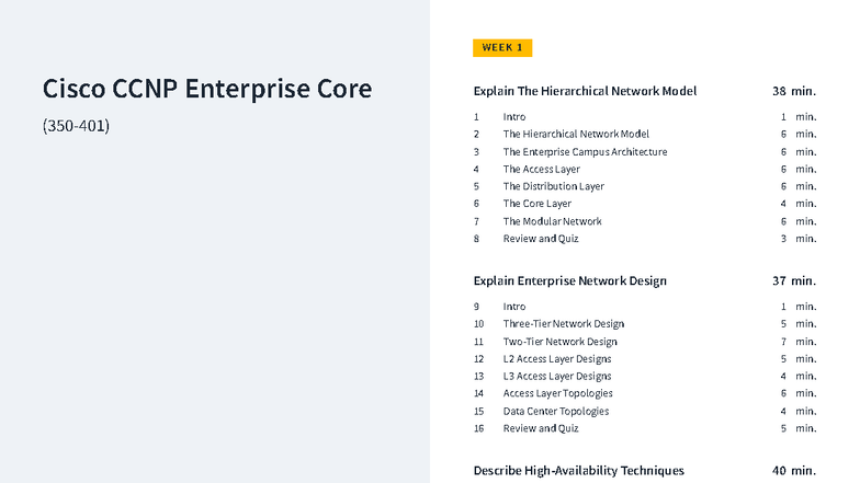 ENCOR Study Plan: Cisco CCNP Enterprise Core Overview and Techniques - Studocu