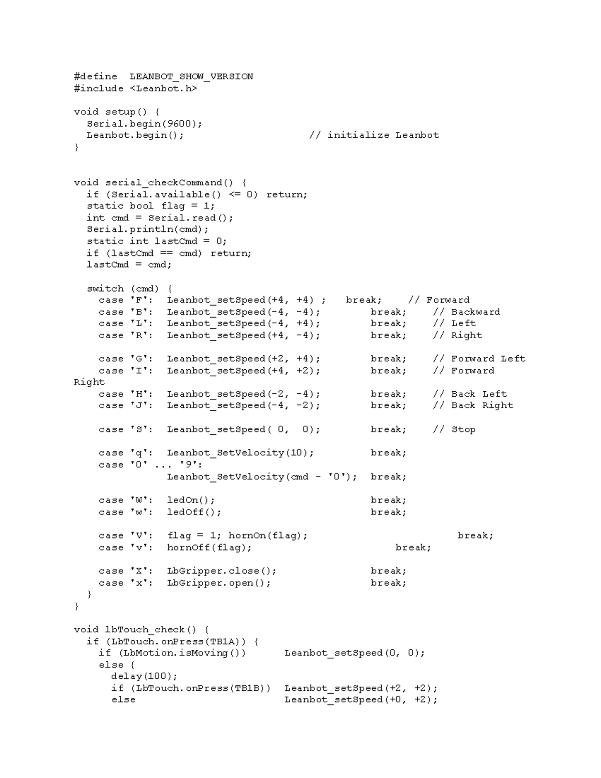 LEANBOT Code Implementation Example - Studocu