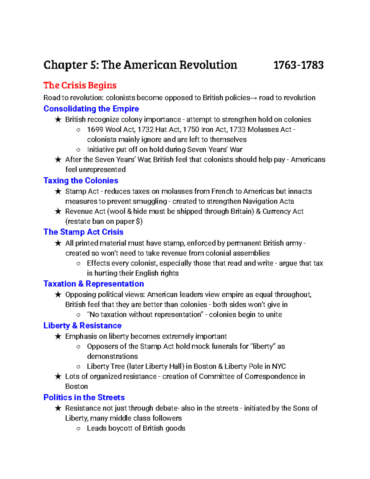 Chapter 5: The American Revolution (1763-1783) - From Crisis to ...