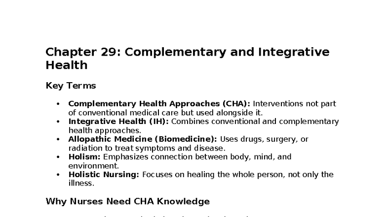 Chapter 29 37 38 39 - Lecture notes - Chapter 29: Complementary and ...