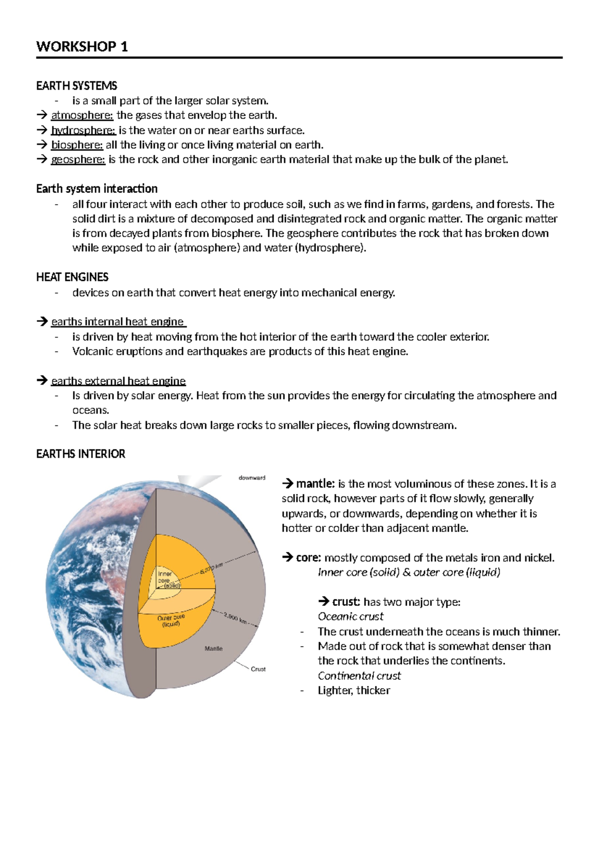 Geology 101: Practical Quiz Notes on Earth Systems & Rocks - Studocu