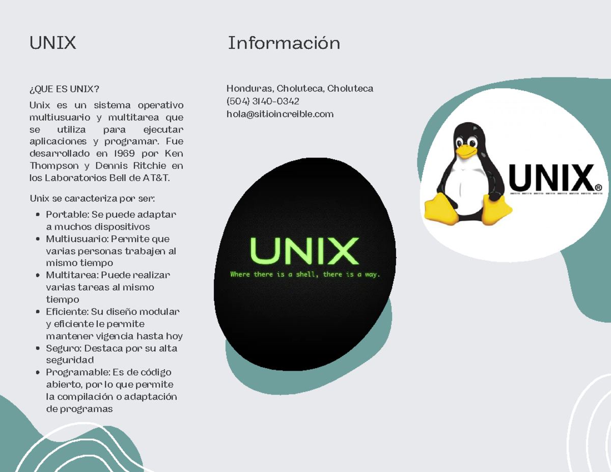 Trifolio UNIX - UNIX Información Portable: Se puede adaptar a muchos dispositivos Multiusuario ...