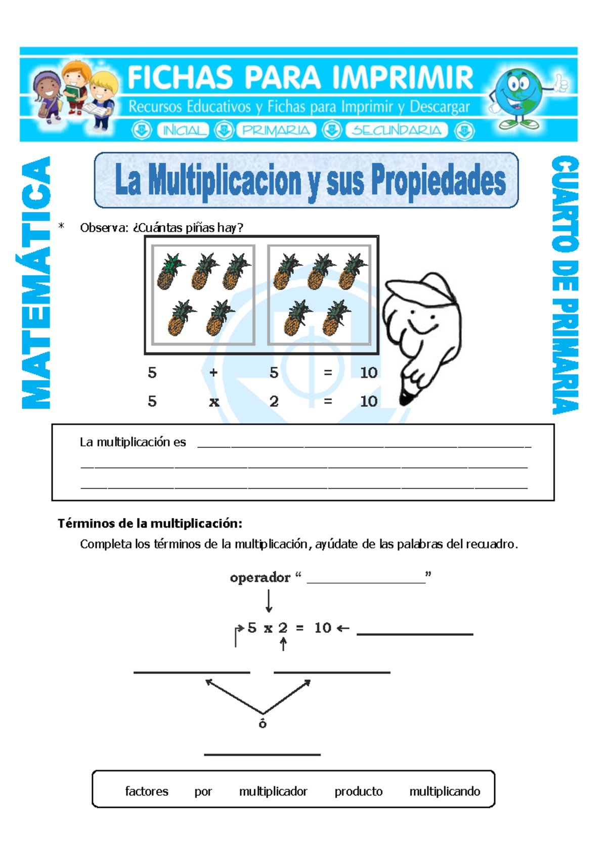 Hojas De Trabajo Sobre La Propiedad Distributiva Actividad De