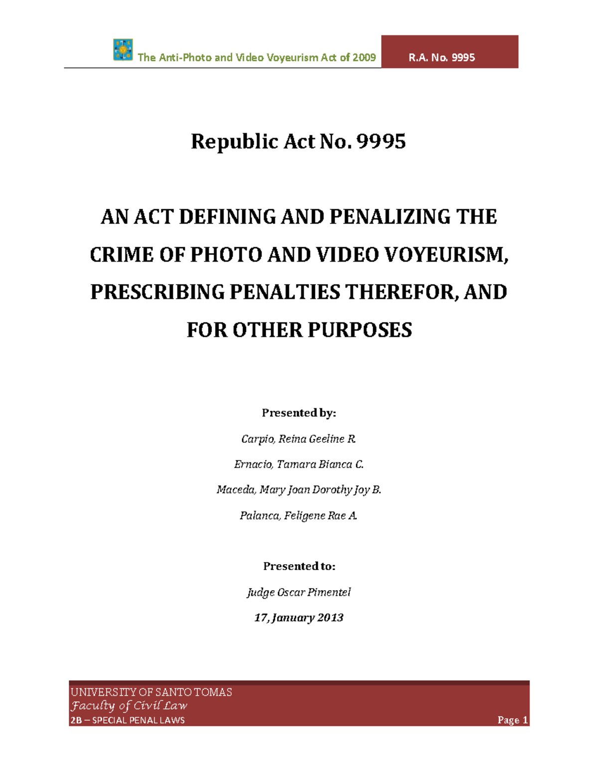 RA 9995: Summary of the Anti-Photo and Video Voyeurism Act of 2009 ...