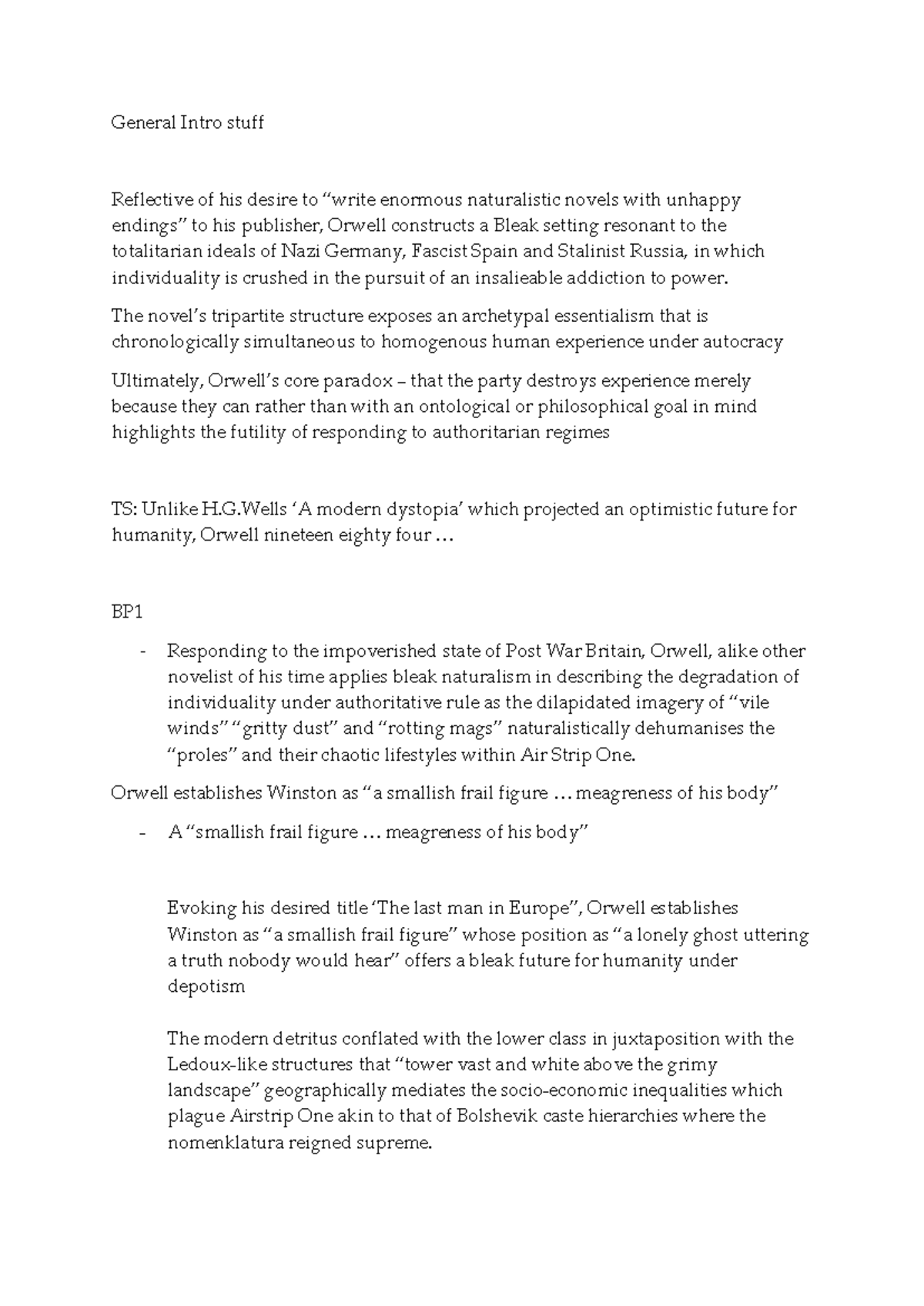 1984 (ENG 101) Final Exam Notes: Analyzing Orwell's Dystopia - Studocu