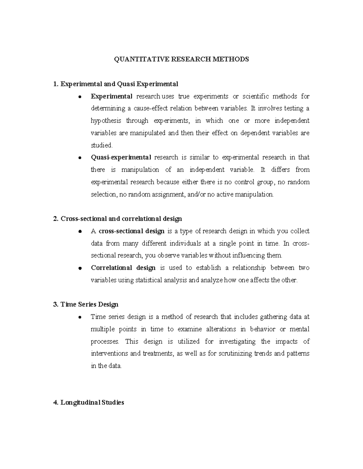 Quantitative Research Methods - QUANTITATIVE RESEARCH METHODS 1 ...