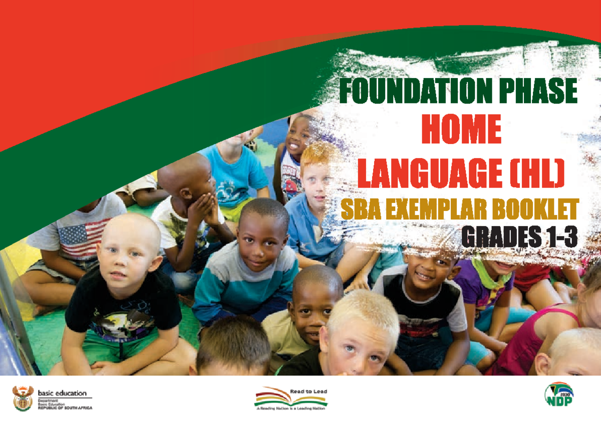 Foundation Phase Home Language SBA Guidelines for Grades R-3 - Studocu