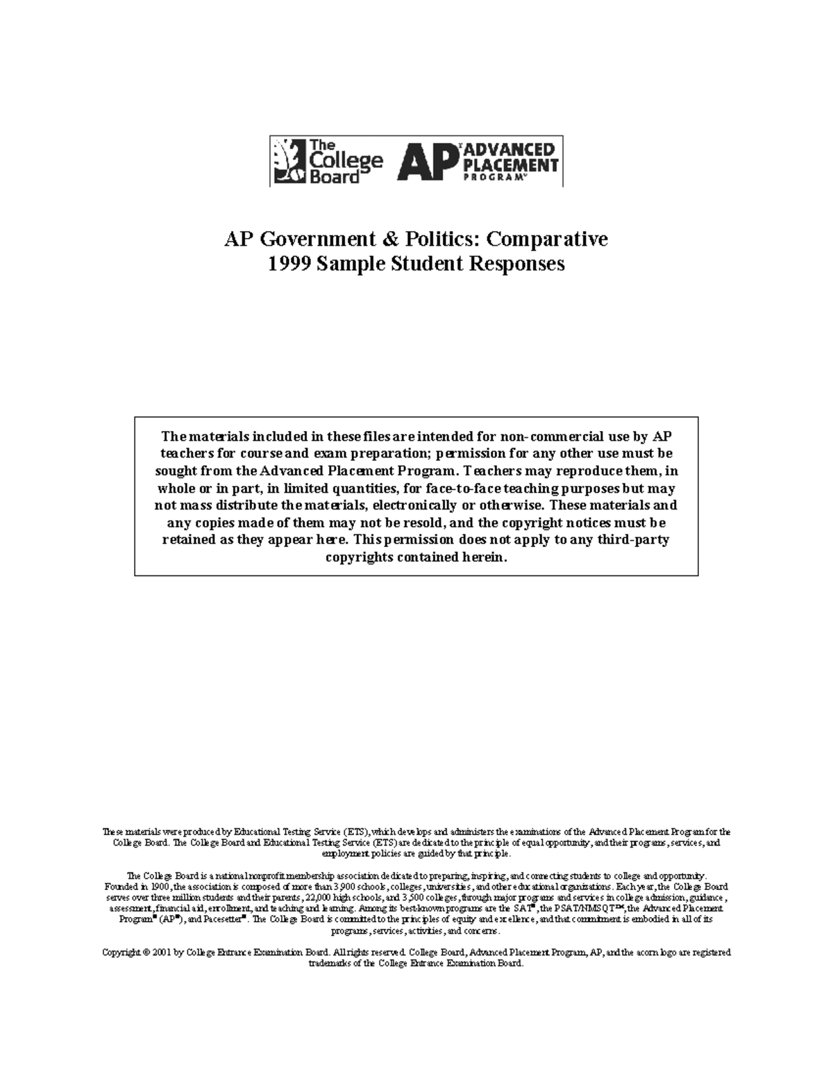 AP Government Politics: Sample Student Responses for Q1 - Studocu