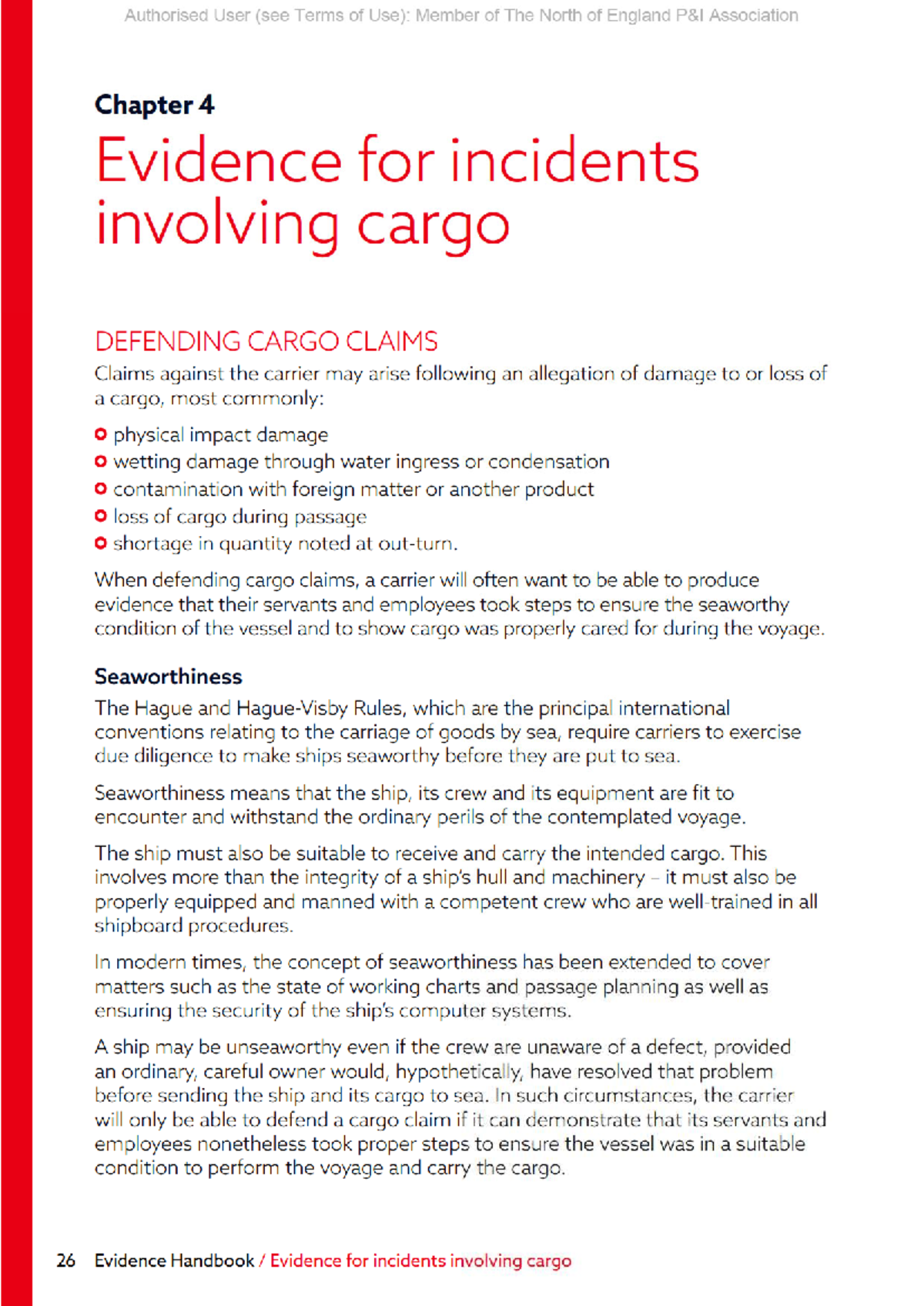 Chapter 4 - Evidence for Cargo Incidents and Claims Handling - Studocu