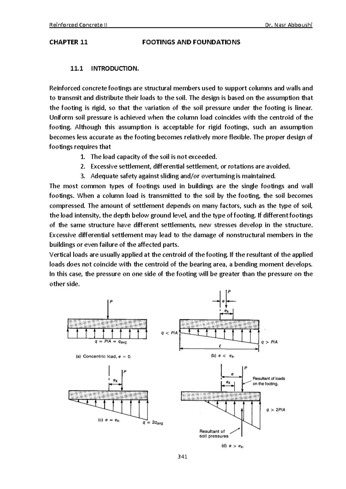 Footings and Foundations: Analysis and Design Principles (Chapter 11) - Studocu