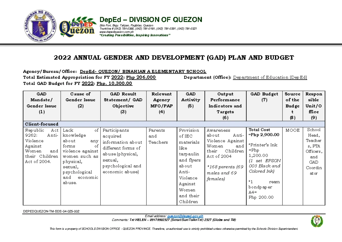 Instructional Supervisory PLAN - Republic of the Philippines Department ...