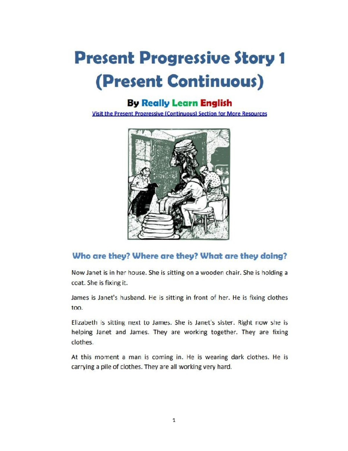 Present Continuous Reading Exercise: Engaging with the Progressive ...