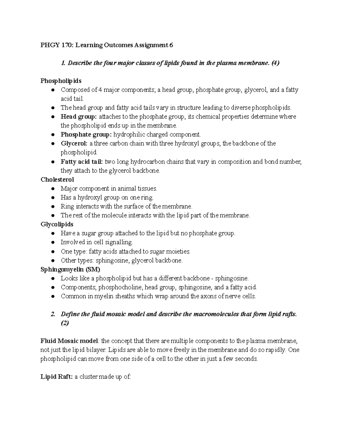 PHGY 170 Learning Outcomes Assignment 6 - PHGY 170: Learning Outcomes ...