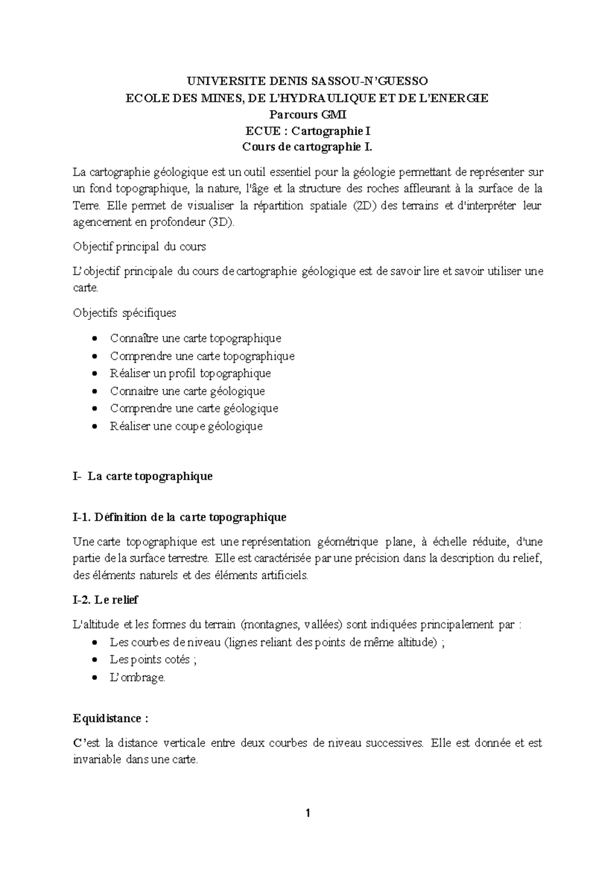 Cours de Cartographie I - Parcours GMI ECUE: Concepts et Techniques ...
