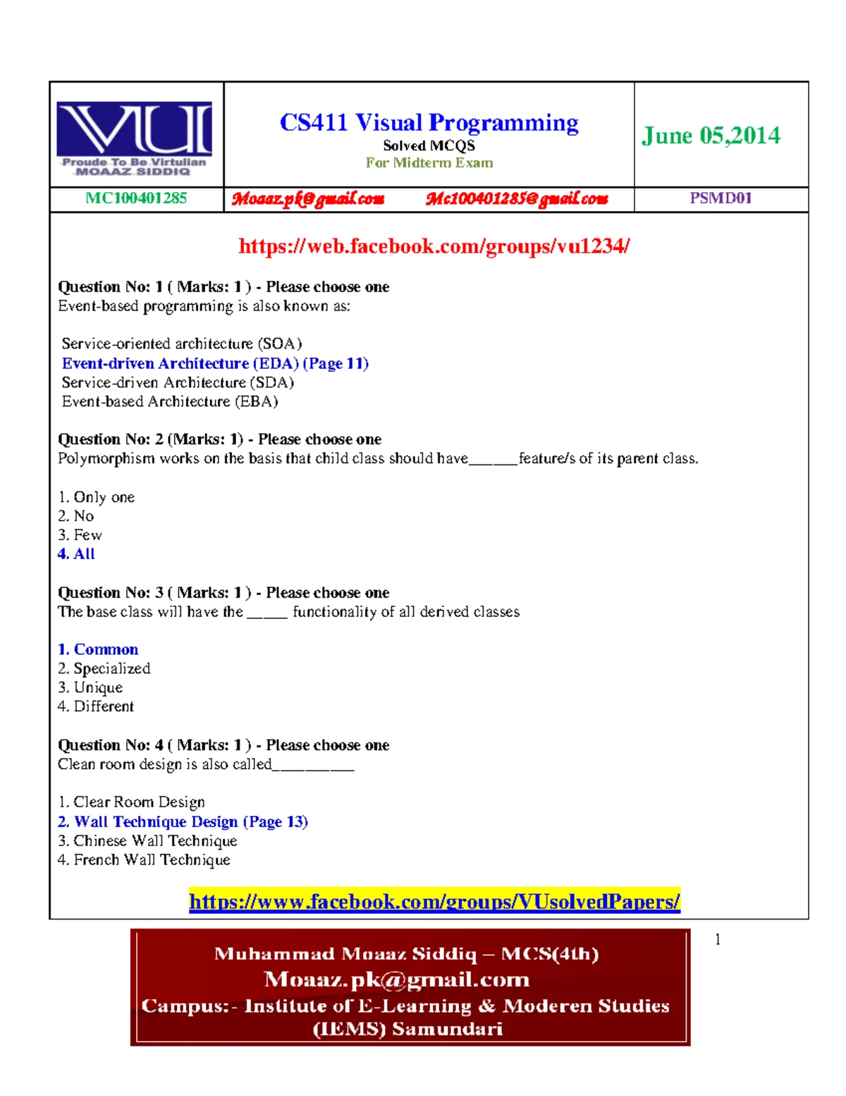 CS411 Midterm Short notes and Question and Answers - CS411 Midterm upto ...