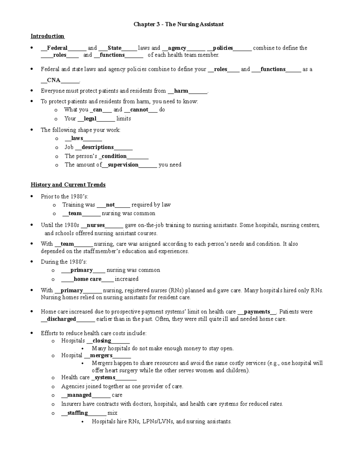 Nursing Assistant Roles and Responsibilities: OBRA & State Laws ...