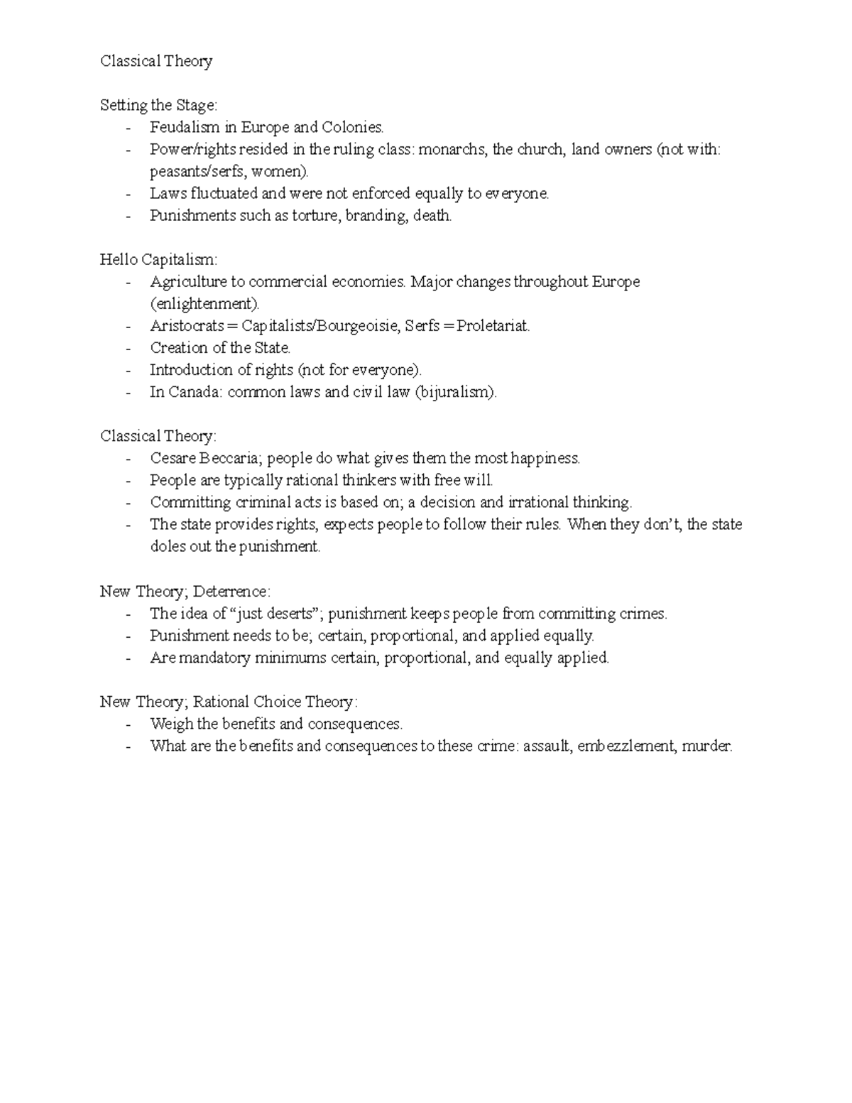 SOC2700 - Week 1: Classical Theory and Feudalism in Europe - Studocu