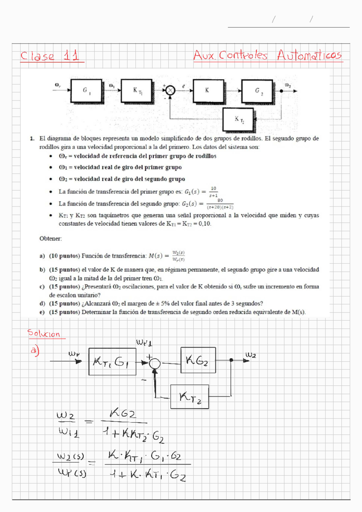 Clase 11 - Aux. Controles Automáticos: Funciones de Transferencia y ...