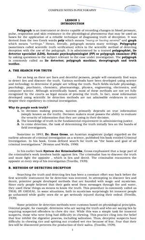 Lie Detection Techniques MODULE-15 - MODULE 15 POLYGRAPH QUESTION ...