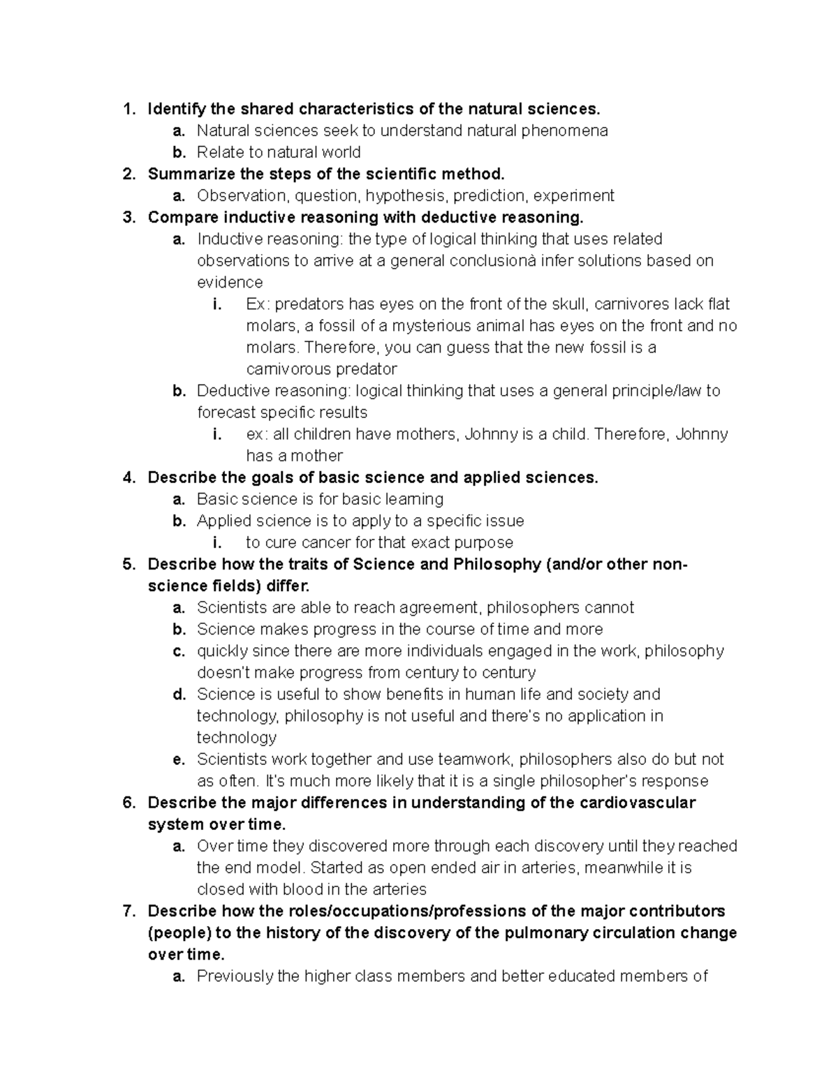 Unit 1 bio study guide - Identify the shared characteristics of the ...