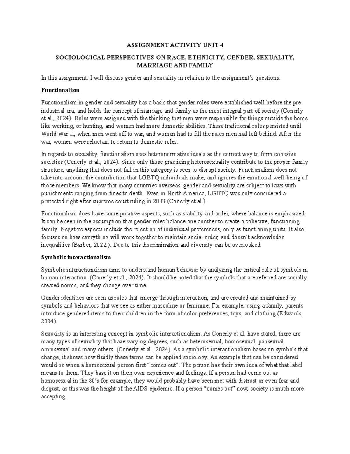 ASSIGNMENT UNIT 4: Sociological Perspectives on Gender & Sexuality ...