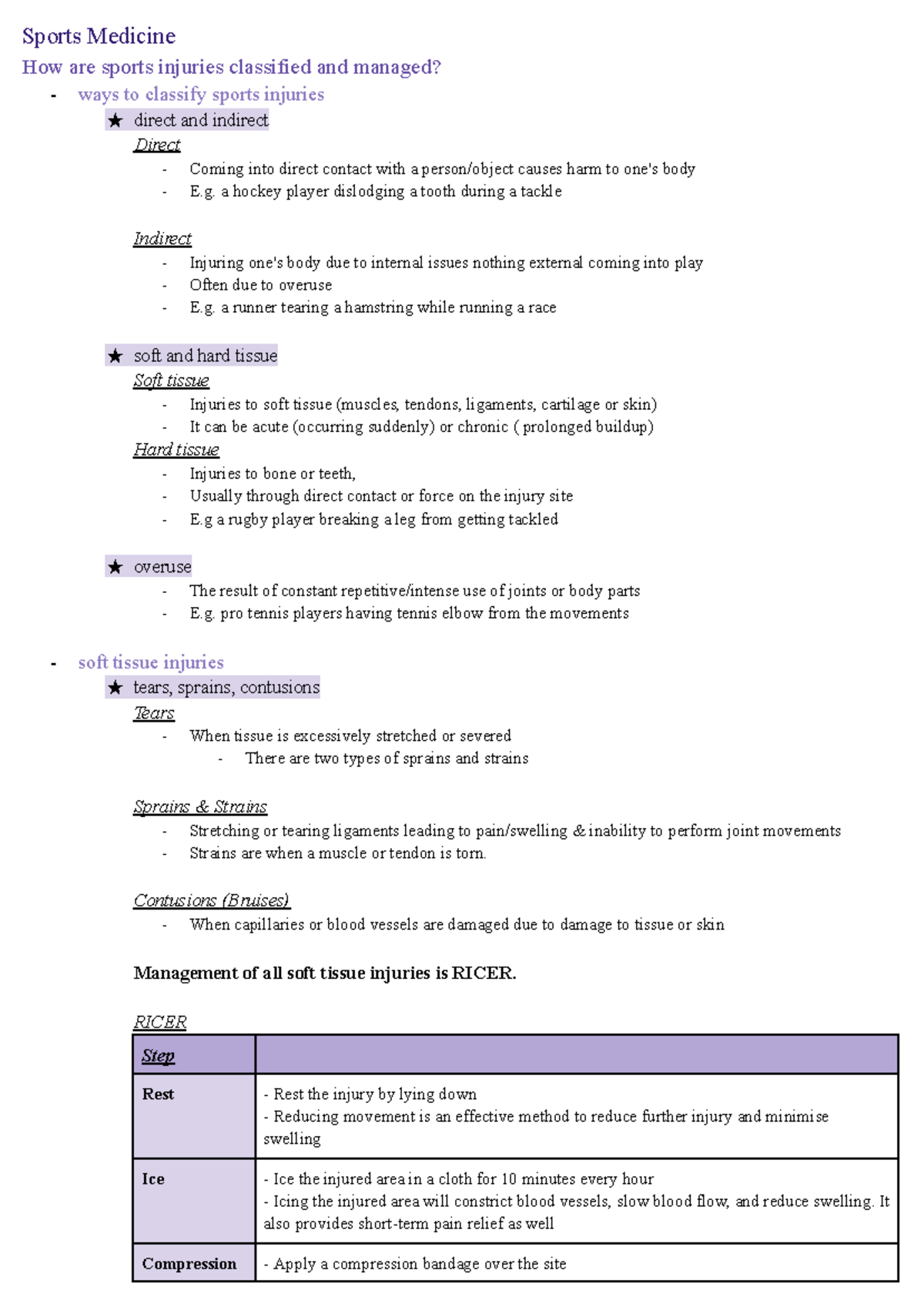 Sports Medicine Notes - Sports Medicine How are sports injuries ...