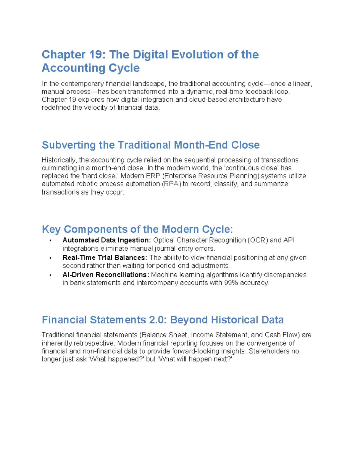 Chapter 19: Digital Transformation of the Accounting Cycle - Studocu