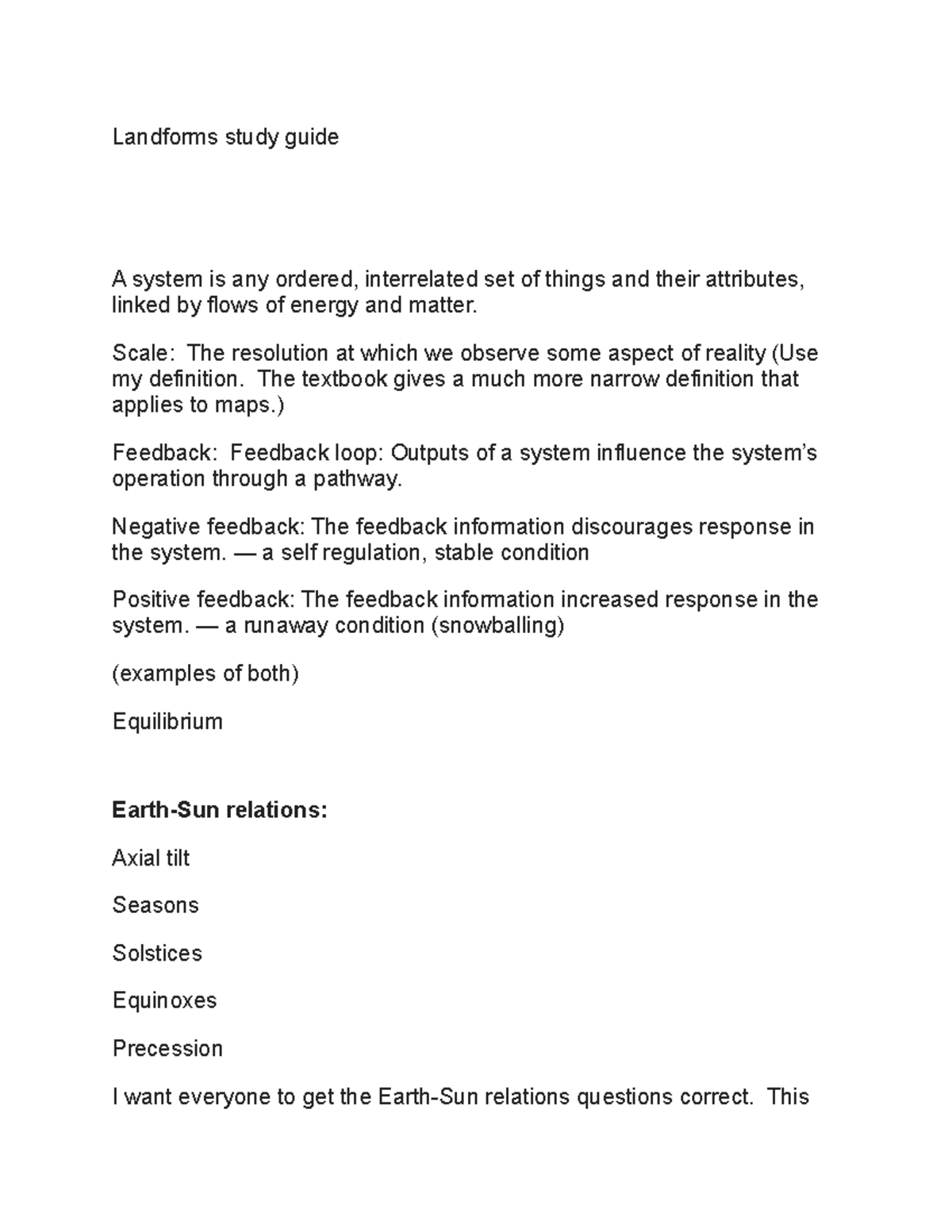 Landforms Study Guide - Studocu